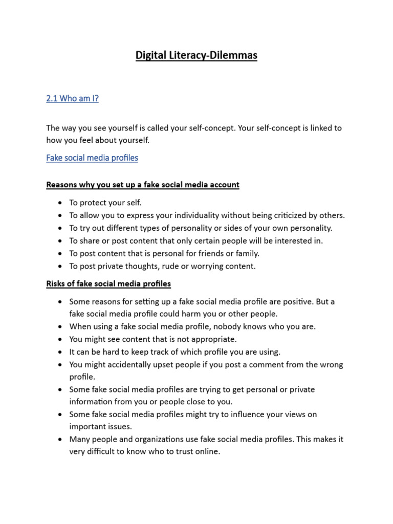 Digital Literacy Dilemmas | PDF | Social Media | Popular Culture ...
