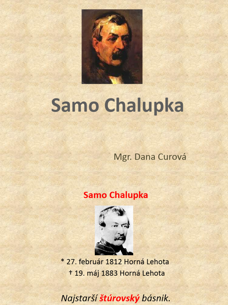 Samo Chalupka Kráľohoľská | PDF