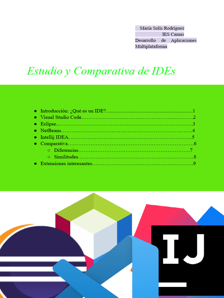 T2.1-Comparativas de IDEs | PDF | Entorno de desarrollo integrado | Aplicaciones y software