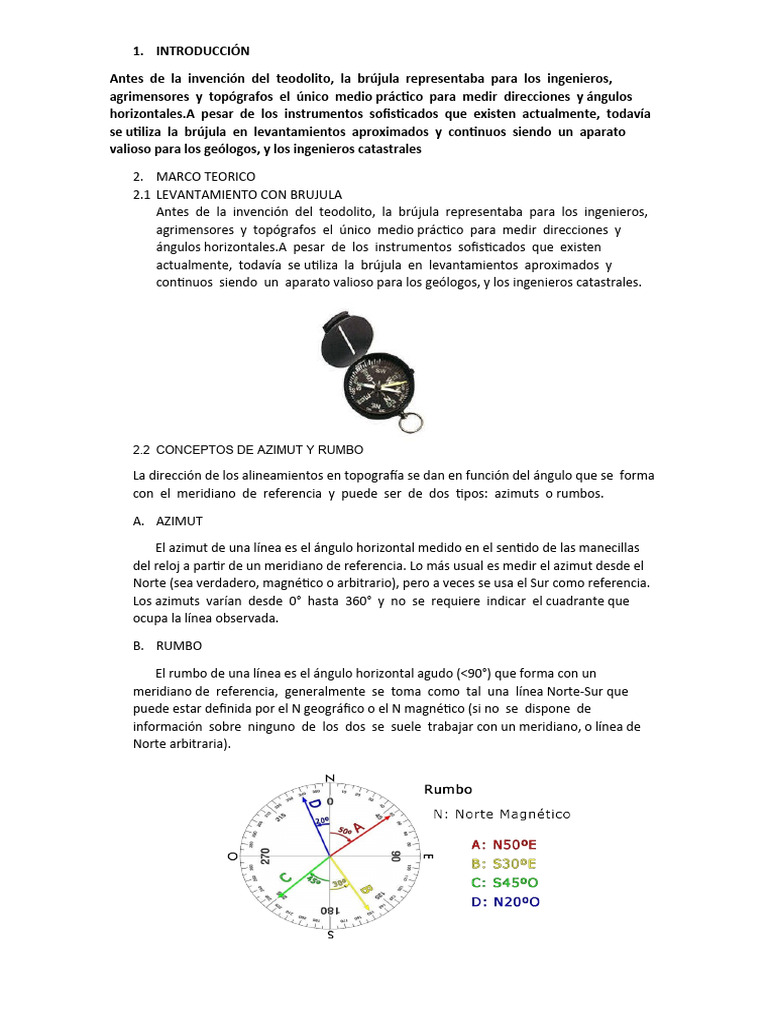 Azimut y Rumbo | PDF | Azimut | Brújula
