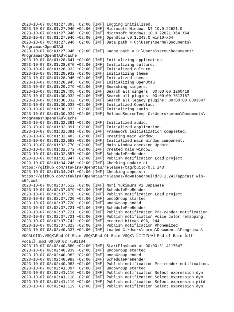Openutau Crash Log Example 7 | PDF | Microsoft Windows | Operating ...