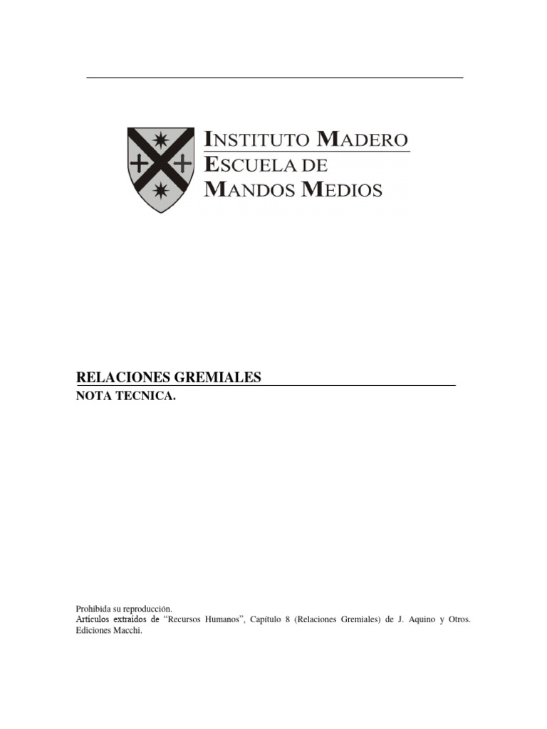 Relaciones Gremiales, Cap - Libro.j.aquino | PDF | Negociación | Business