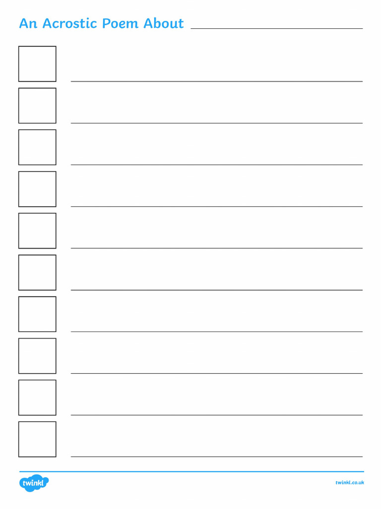 All About Me Acrostic Poem Template | PDF