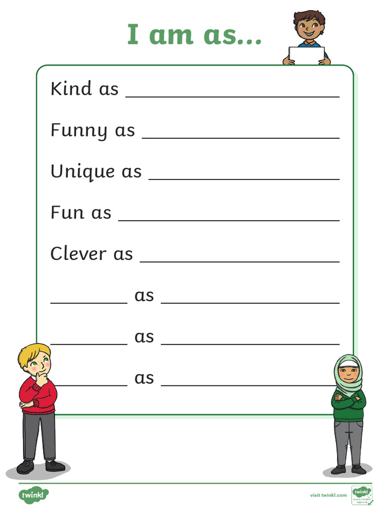 All About Me Simile Poem Template Ver 1 | PDF