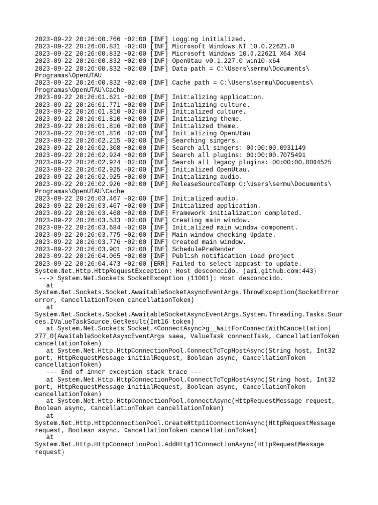 Openutau Crash Log Example 13 | PDF | Microsoft Windows | Microsoft Software