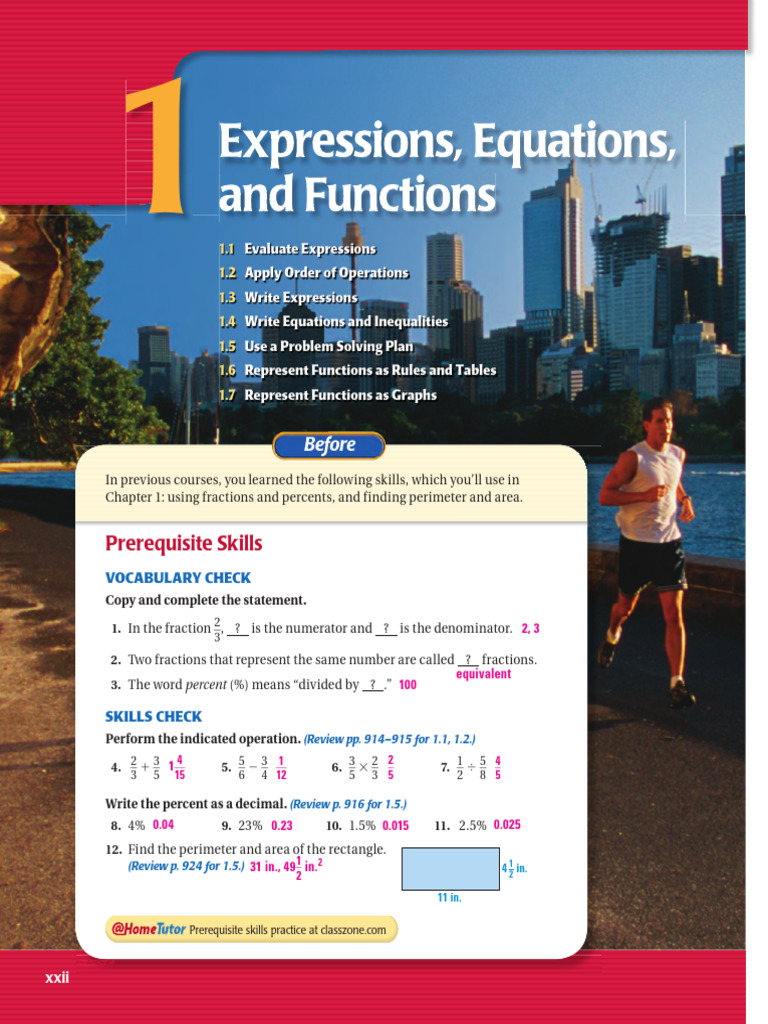 McDougal Littell - Algebra 1 Ch01 | PDF | Equations | Variable (Mathematics)