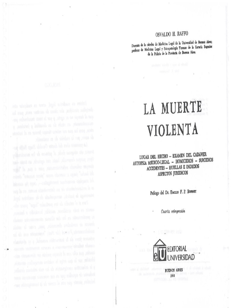 La Muerte Violenta - Osvaldo Raffo - 1 | PDF