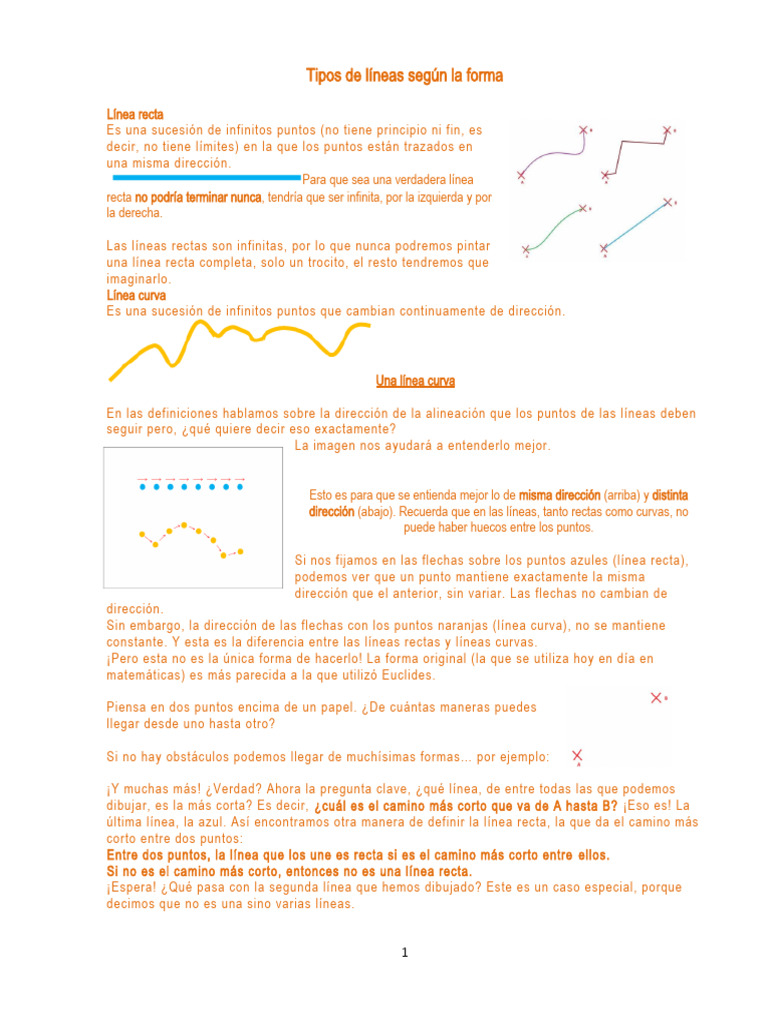 Líneas de Geometría - Tipos | PDF | Geometría | Curva