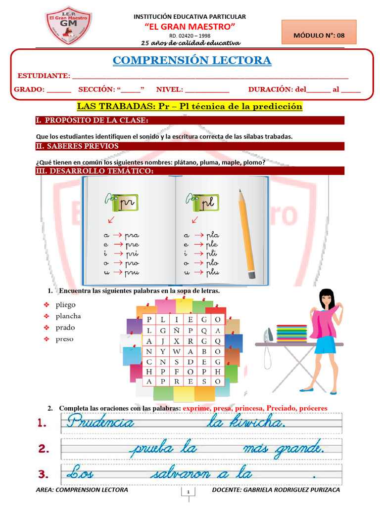 MODULO 08 COMPRENSIÓN LECTORA PL - PR | PDF