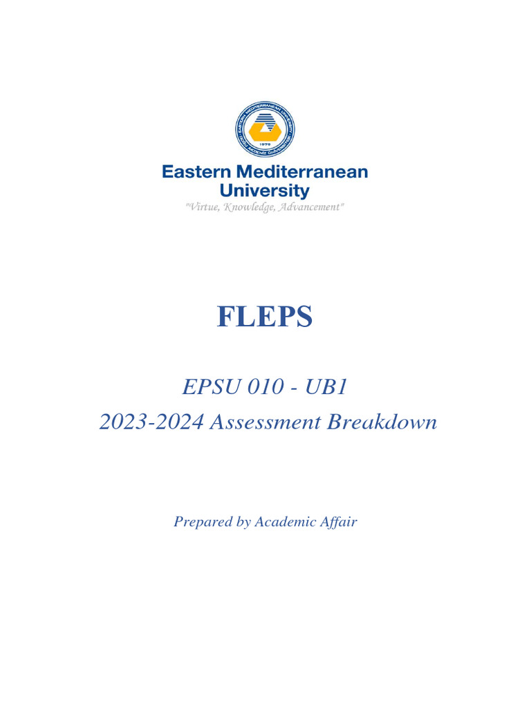 EMU Fleps 2023-24 UB1 Assessment Breakdown | PDF | Educational Assessment And Evaluation ...