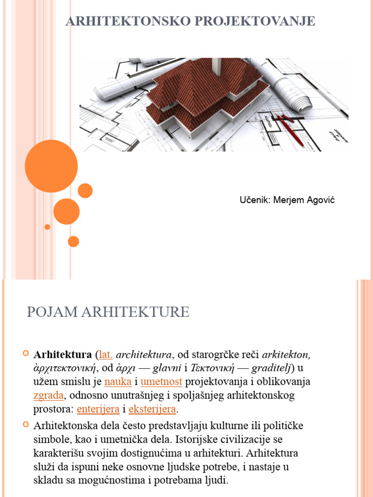 Arhitektonsko projektovanje | PDF