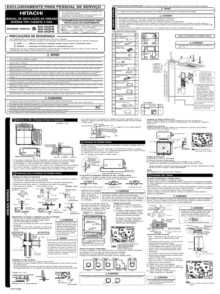 IM - RAI-QPB (PO) Manual de Instalação Das Unid. Internas Cassete 4 ... IM - RAI-QPB (PO) Manual de Instalação Das Unid. Internas Cassete 4 ...