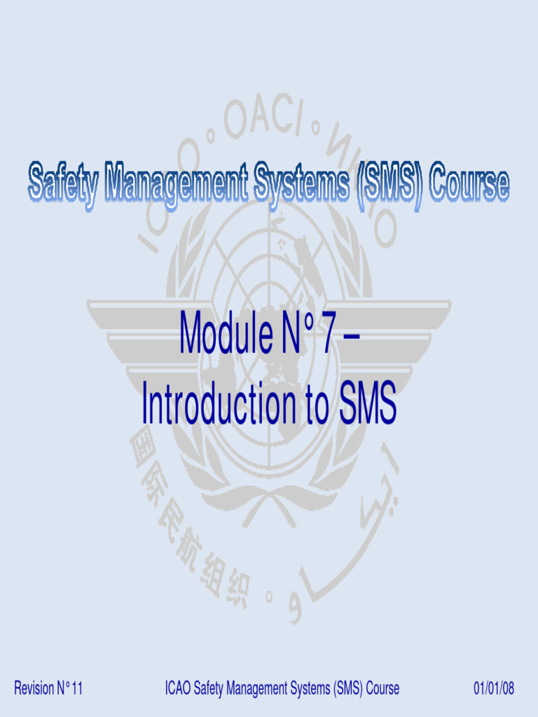ICAO SMS Module No 7 Introduction To SMS 2008-11 | PDF | System | Risk