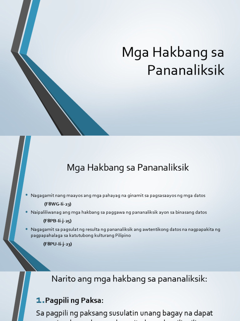 Mga Hakbang Sa Pananaliksik | PDF