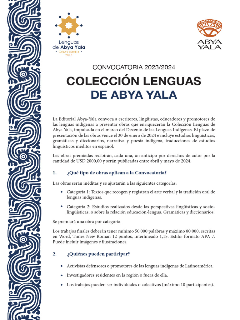 Colección Lenguas de Abya Yala - Normativas | PDF | Comunicación humana