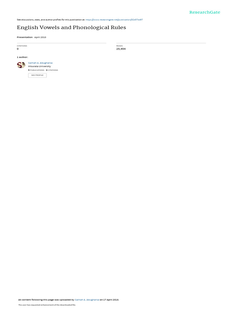 English Vowels and Phono Logical Rules | Download Free PDF | Consonant | Vowel