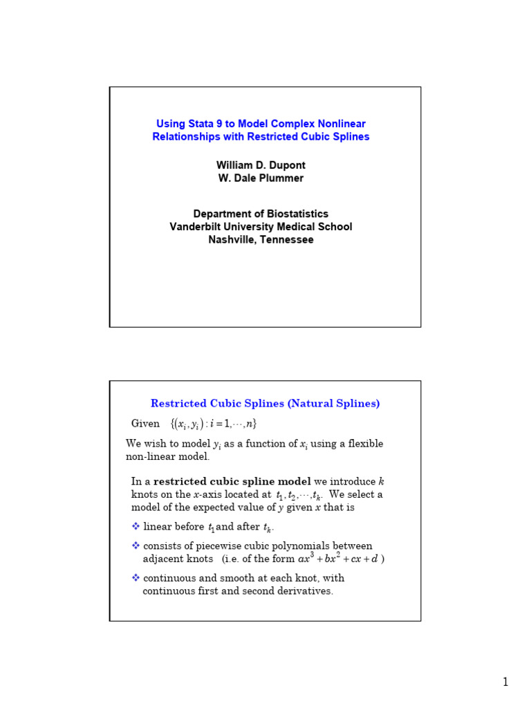 RCsplines | PDF | Regression Analysis | Spline (Mathematics)