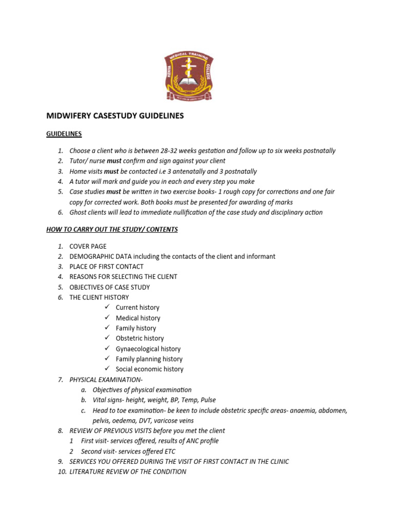 Midwifery Casestudy Guidelines | Download Free PDF | Childbirth | Pregnancy