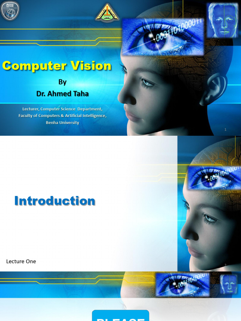 01 Lecture No. 1 | PDF | Computer Vision | Image Segmentation