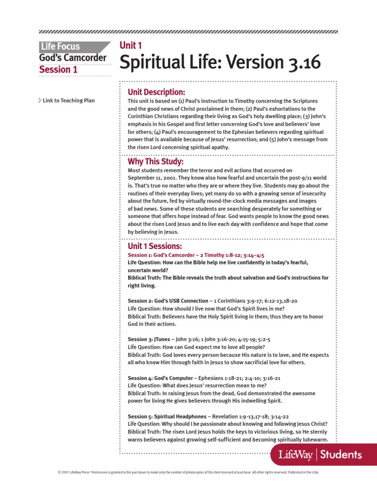 Lifeway SS Lessons | PDF | The Gospel | Paul The Apostle