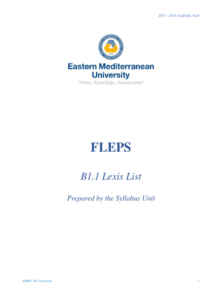 B1.1 Lexis List | PDF