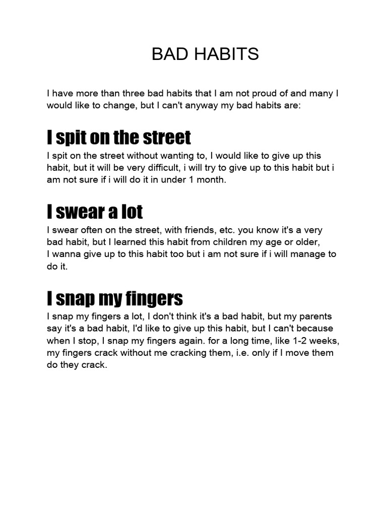 Breaking Common Bad Habits | PDF | Self-Improvement | Wellness