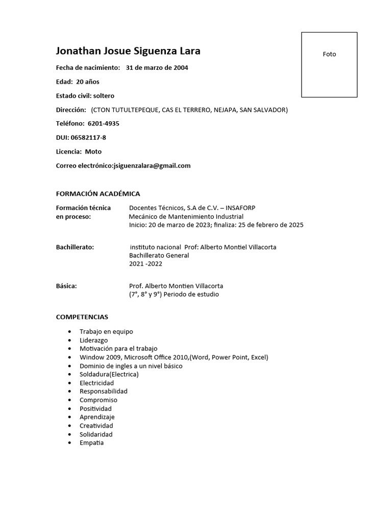 Curriculo (MMI) Jonathan Lara | PDF