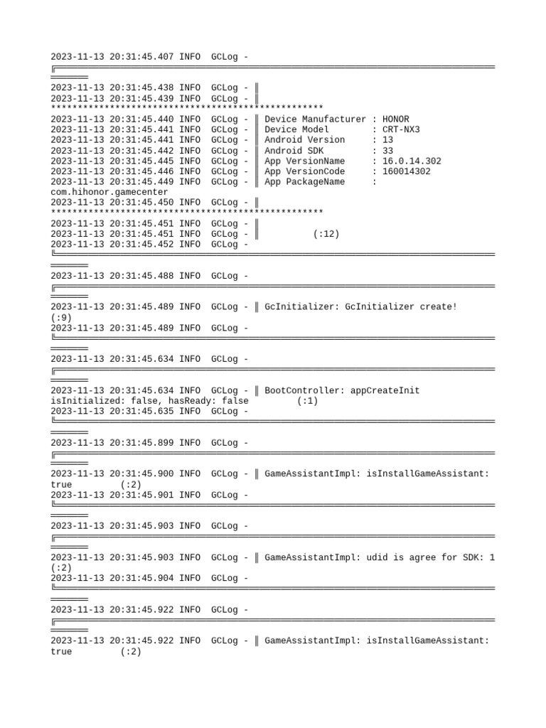 GameCenter App Log Analysis | PDF | Embedded Linux Distributions | Free Mobile Software