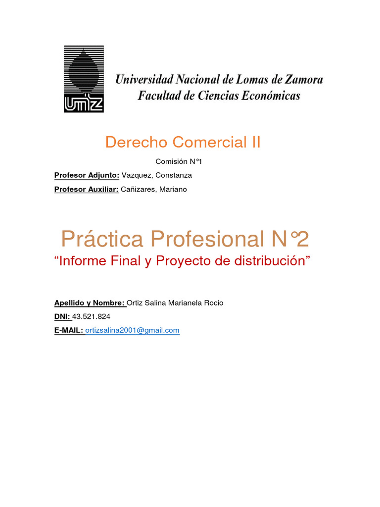 Informe Final y Proyecto de Distribucion | PDF | Business | Economias