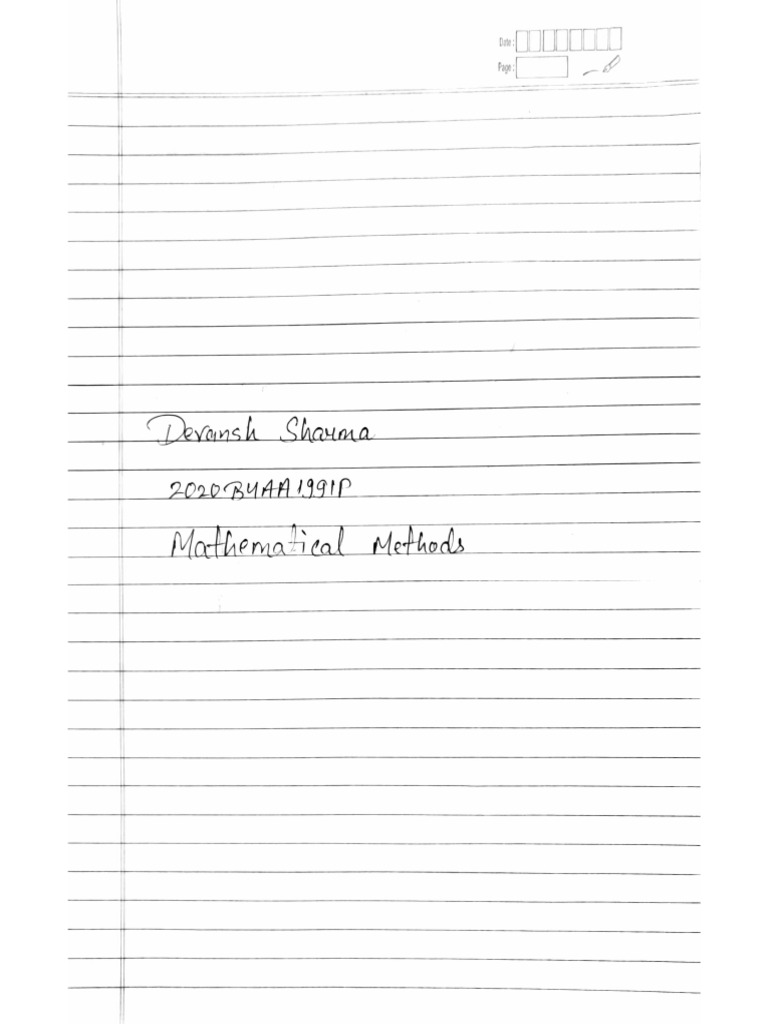 Math F241 Mathematical Methods Handwritten Notes (BITS Pilani) | PDF