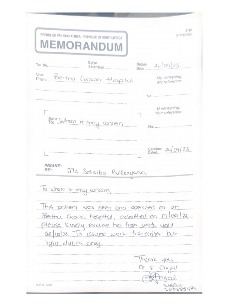 Memorandum 3 | PDF