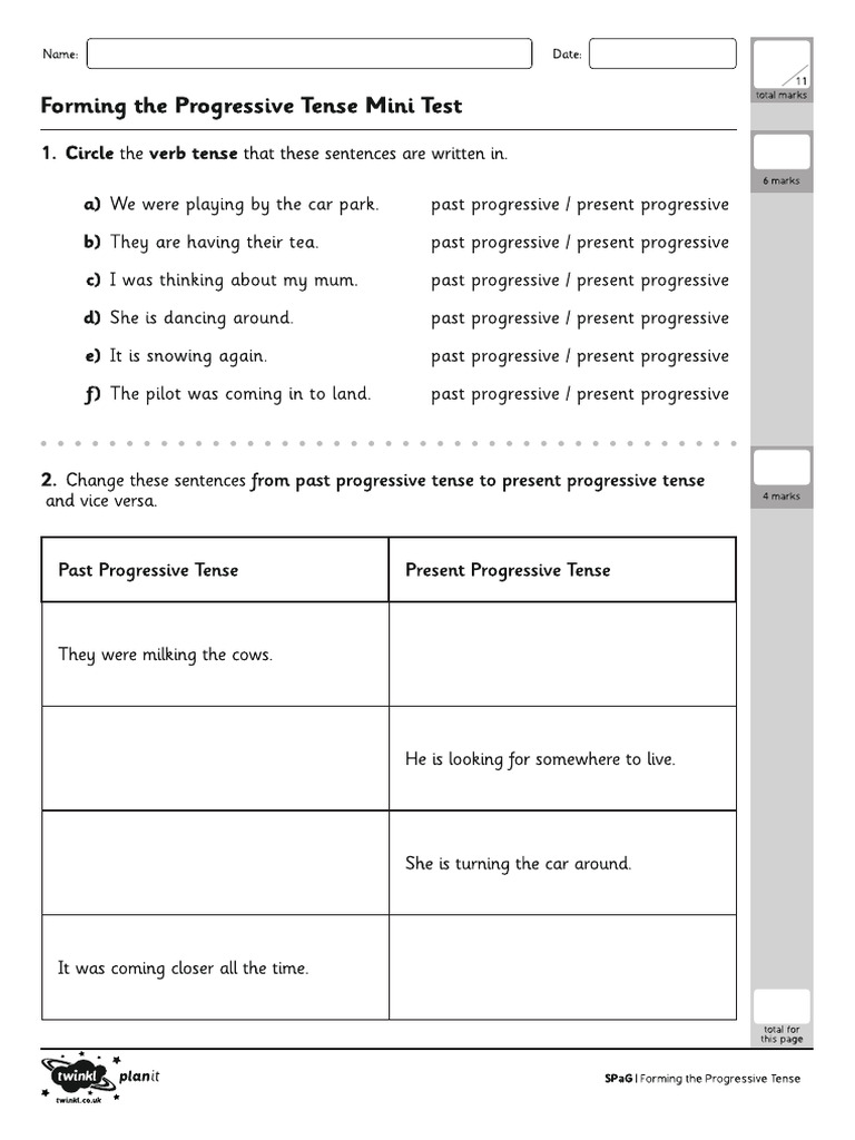 Past Progressive Exercise | PDF