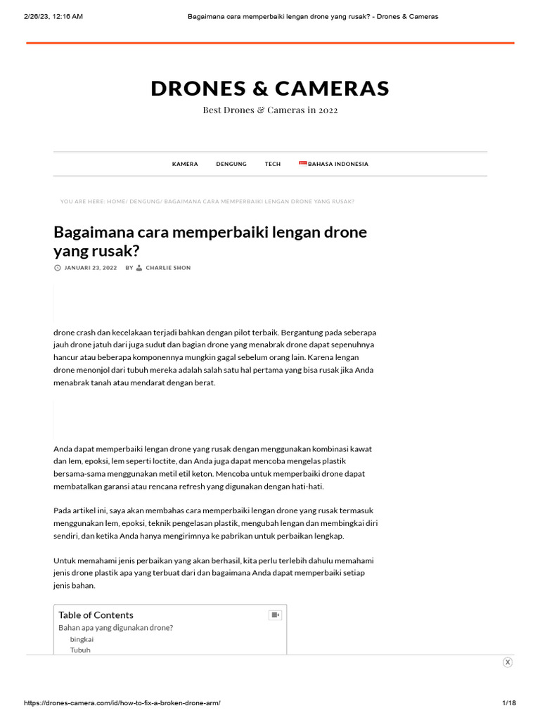 Bagaimana Cara Memperbaiki Lengan Drone Yang Rusak - Drones & Cameras ...
