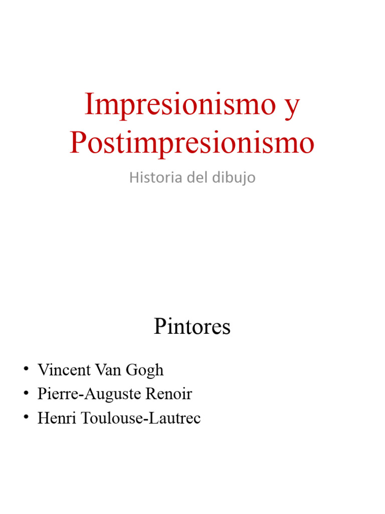 Impresionismo y Postimpresionismo | PDF | Vincent Van Gogh | Pierre Auguste Renoir