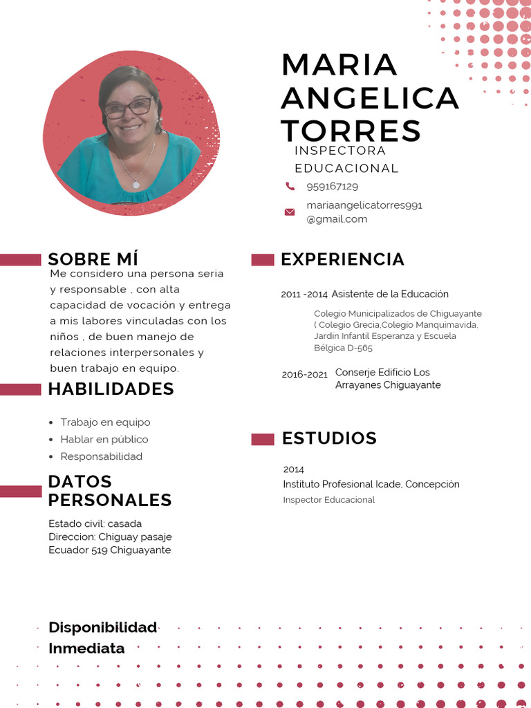 Inspector Educacional María Angélica Torres | PDF