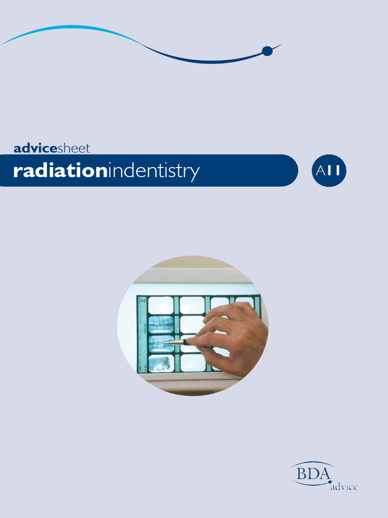 BDA Advice Sheet A11 | PDF | Radiography | X Ray