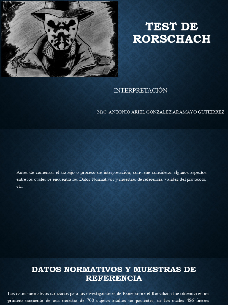 Interpretación Del Test de Rorschach | PDF | Hipótesis | Esquizofrenia