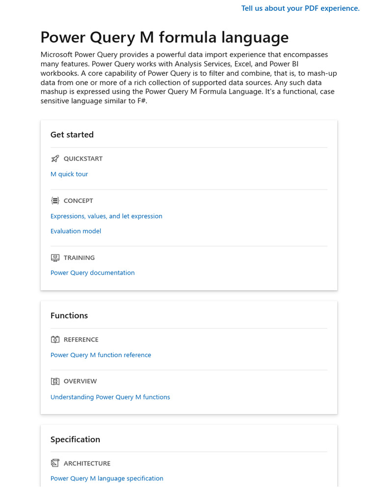 Powerquery m | PDF | Function (Mathematics) | Spreadsheet