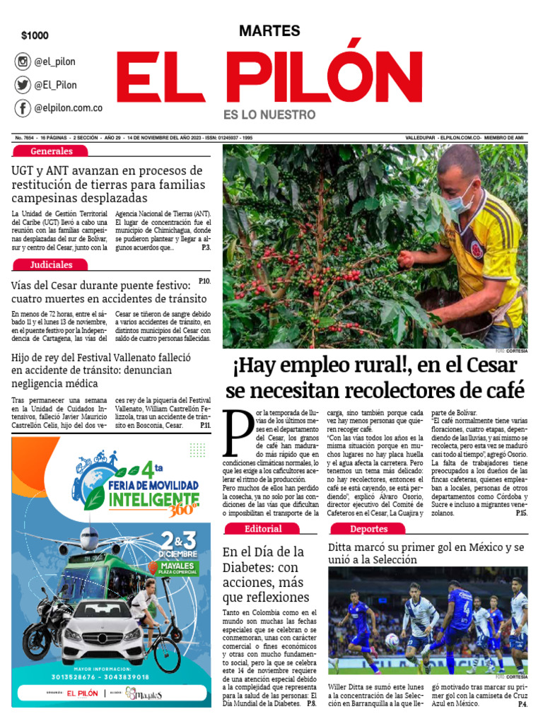 El Pilon 14 de Noviembre | PDF | Residuos | café