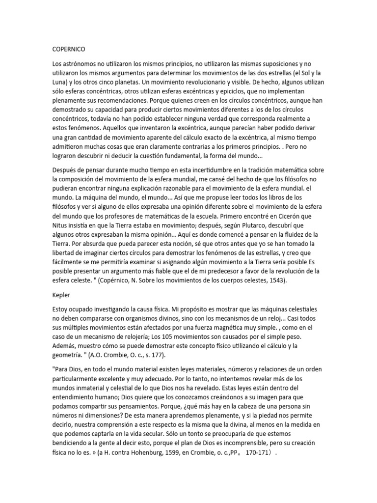 Revolución Copernicana en Astronomía | PDF | Nicolás Copérnico ...