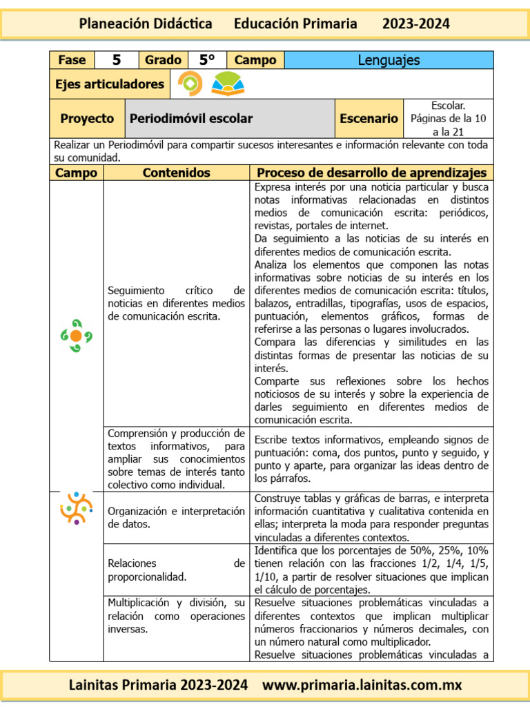 5to Grado Noviembre - 08 Periodimóvil Escolar (2023-2024) | PDF ...