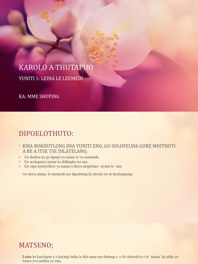 Yuniti 1 Leina Le Leemedi 1 | PDF