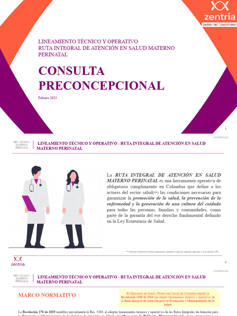 PresentaciÃ N - Consulta Preconcepcional | PDF | El embarazo | Control de la natalidad