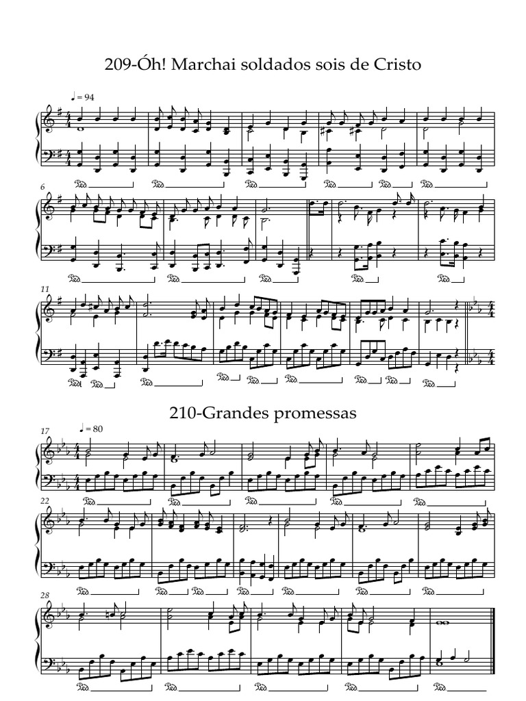 209-Óh! Marchai Soldados Sois de Cristo 210 - Grandes Promessas | PDF ...