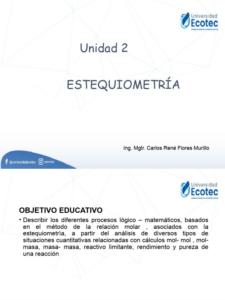 Estequiometría Pdf Mole Unidad Estequiometría