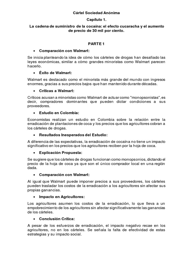 Equipo 2. Narconomics de Tom Wainwright | PDF | Mercado (economía ...