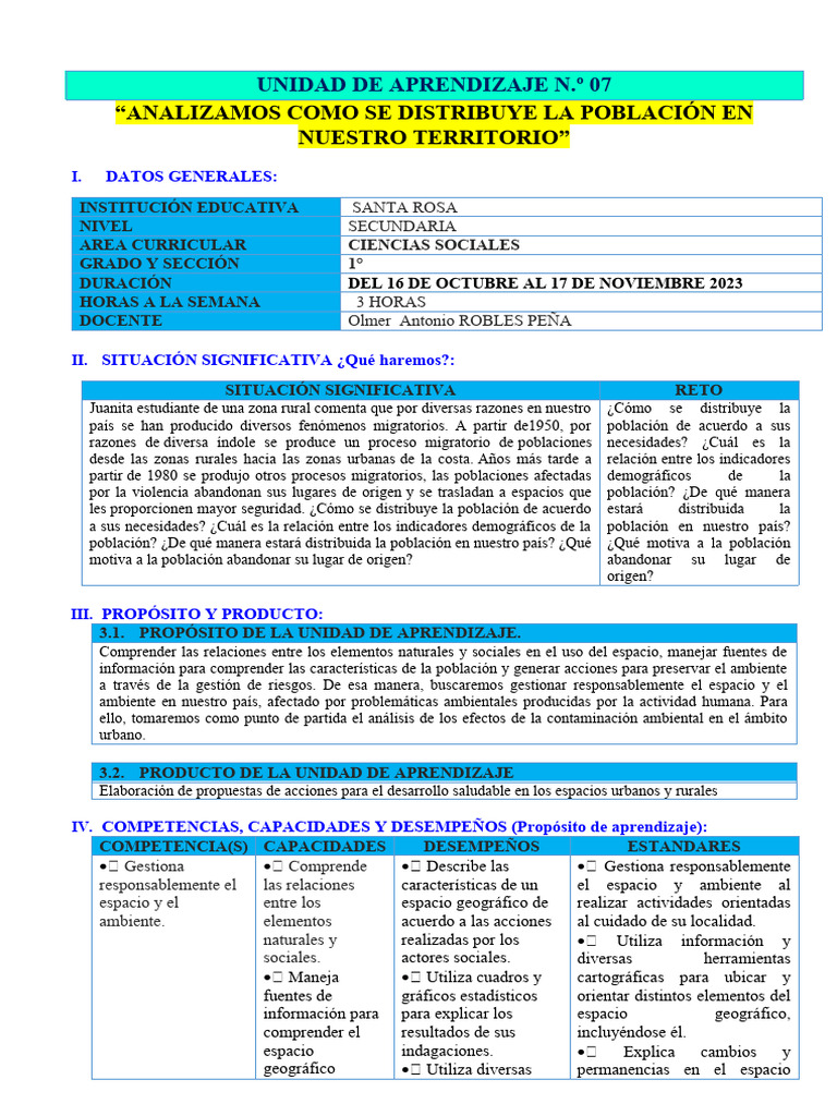 UNIDAD 7 CCSS 1° 2023 | PDF | Evaluación | Aprendizaje