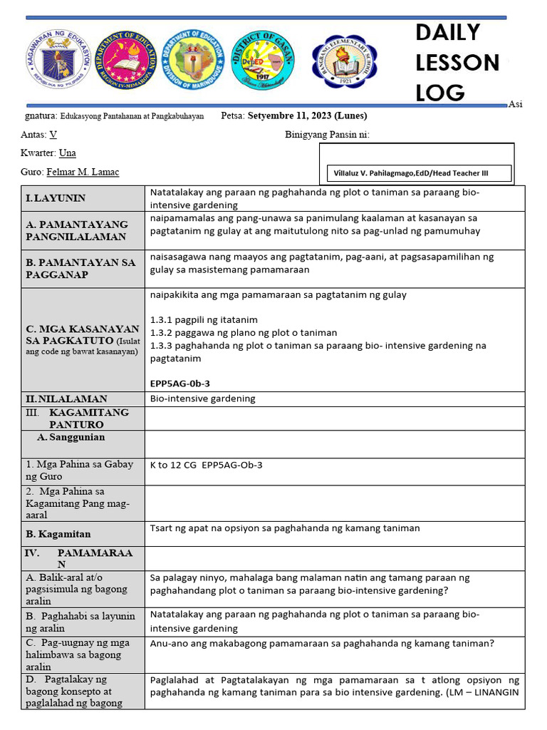 DLL Epp5 Agri q1w2 | PDF