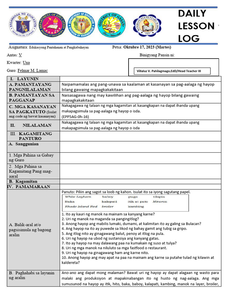 DLL Epp5 Agri q1w7 | PDF