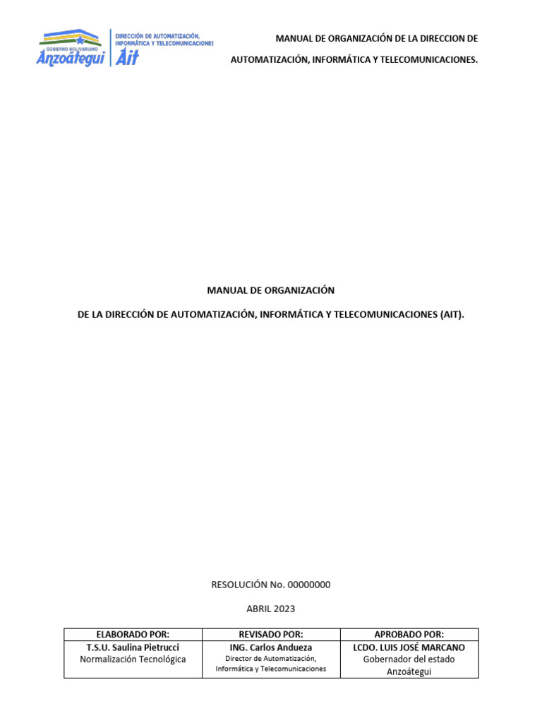 Manual Organización AIT Anzoátegui | PDF | La seguridad informática | Seguridad